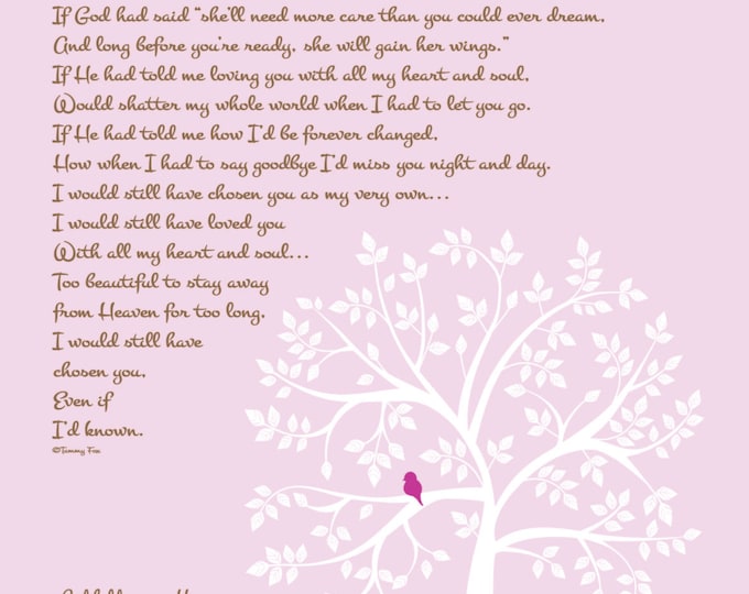 Loss of Daughter Poem-childhood Cancer Memorial Print for Her-in Loving ...