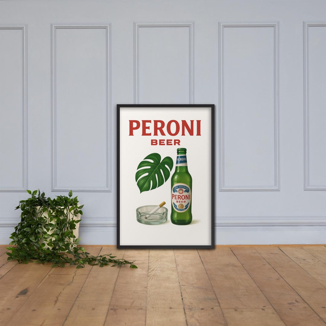 Peroni Beer Art Print – Retro Bar Wall Decor (digital Download) - Etsy