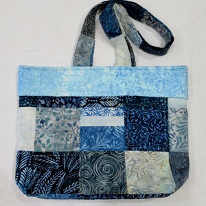 Blue Quilt Square Tote Bag - Etsy