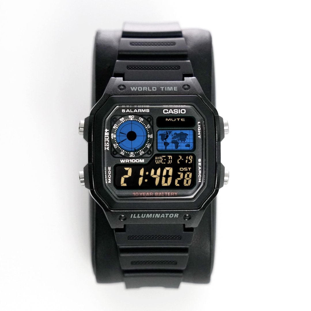 Custom “INTERCEPTOR” Modified Watch Based on Casio Ae1200, New in Box ...