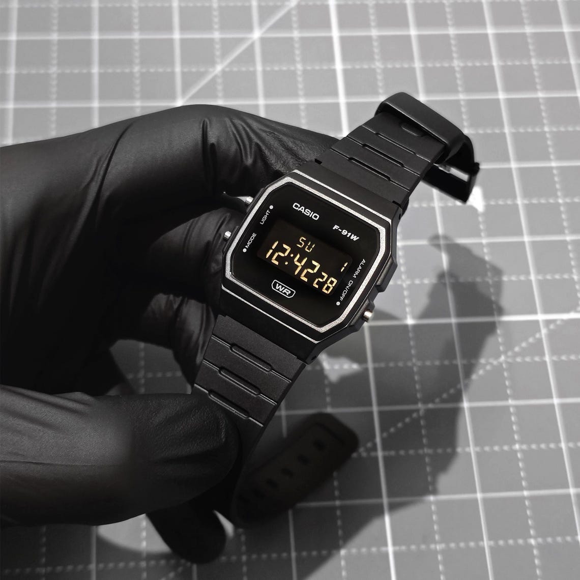 Custom “WRAITH” Modified Watch Based on Casio F91w, New in Box, Digital ...