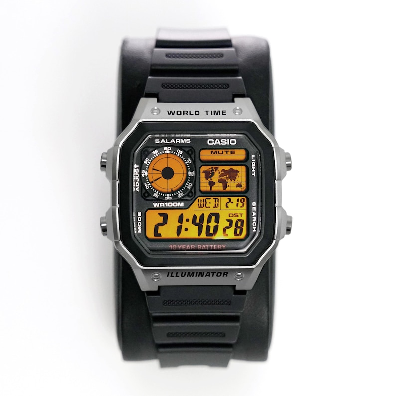 Custom “HAZARD” Modified Watch Based on Casio Ae1200, New in Box ...