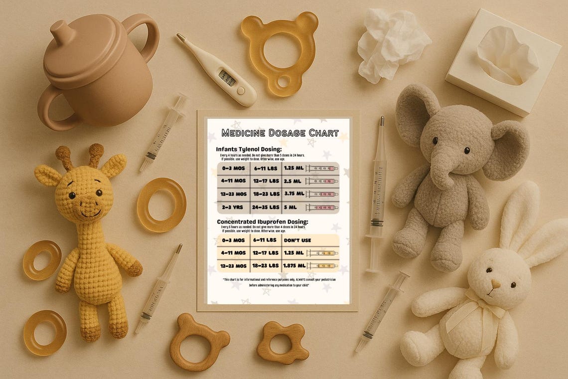 Infants Medicine Dosing Chart, Weight/age Based Dosing Chart, Ibuprofen ...