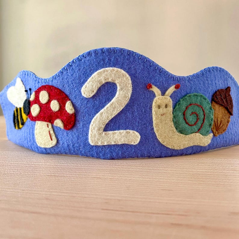 Personalized Custom Felt Birthday Crown - Kids First Birthday Party Hat ...