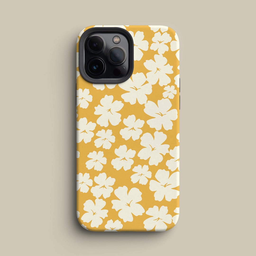 Hibiscus Phone Case – Tropical Yellow Hibiscus Pattern for Iphone ...