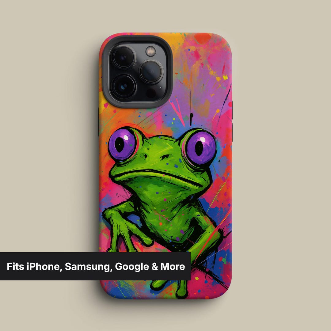Colorful Cartoon Frog Phone Case for Iphone, Samsung, and Google Pixel ...