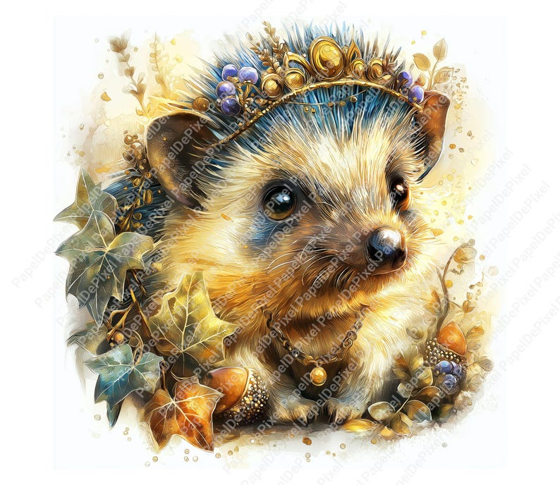 Magical Hedgehog Clipart Bundle 19JPEG | Woodland Animal Art | Fantasy ...