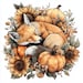 Cute Fall Fox, Fall Animal Clip Art, Printable Watercolor Fox Clipart ...