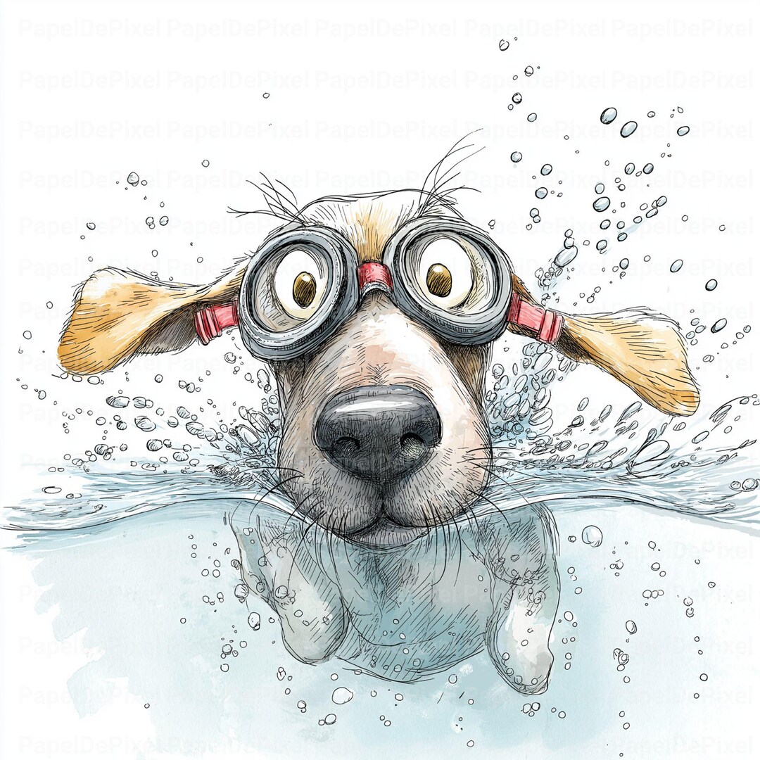 Quirky Dogs Art Watercolor Funny Pets Elongated Dog Illustration 16 ...