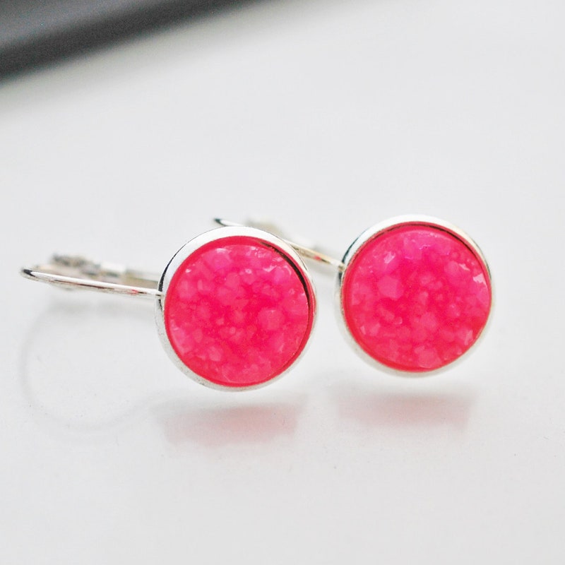 Funky Magenta Earrings - Etsy