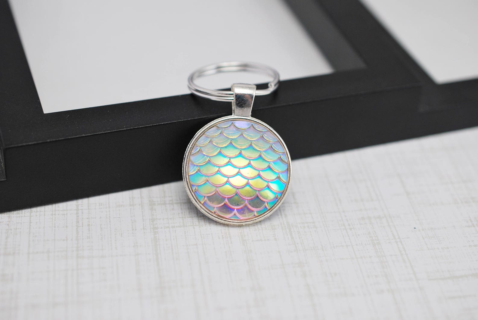White Mermaid Keychain Mermaid Scales Keychain White - Etsy