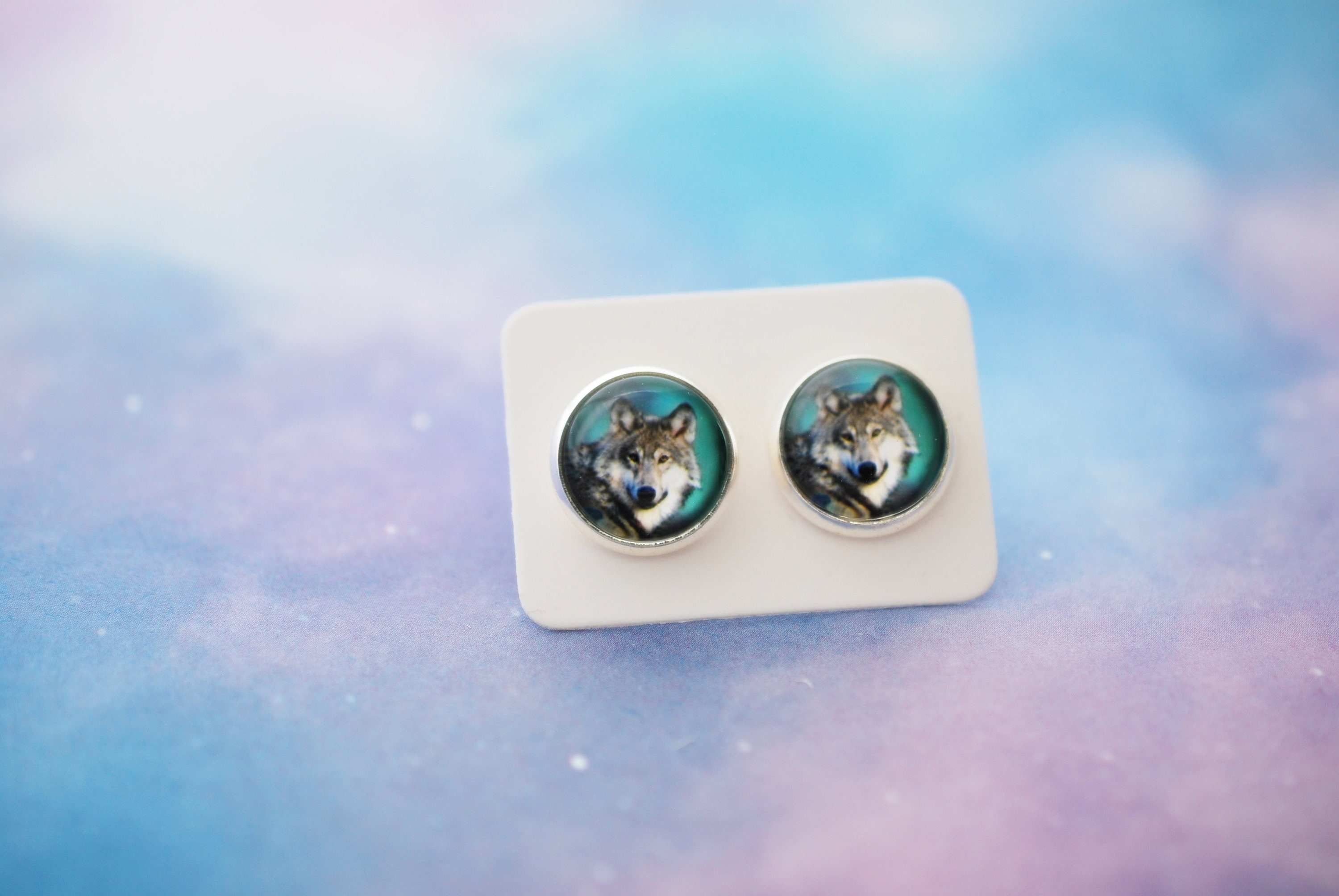 Wolf Studs Animal Earrings Howling Wolf Wolf Jewelry | Etsy