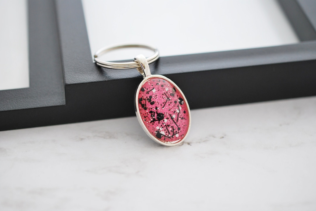 Hot Pink Key Ring, Hot Pink Keychain, Hot Pink Key Fob, Glitter ...