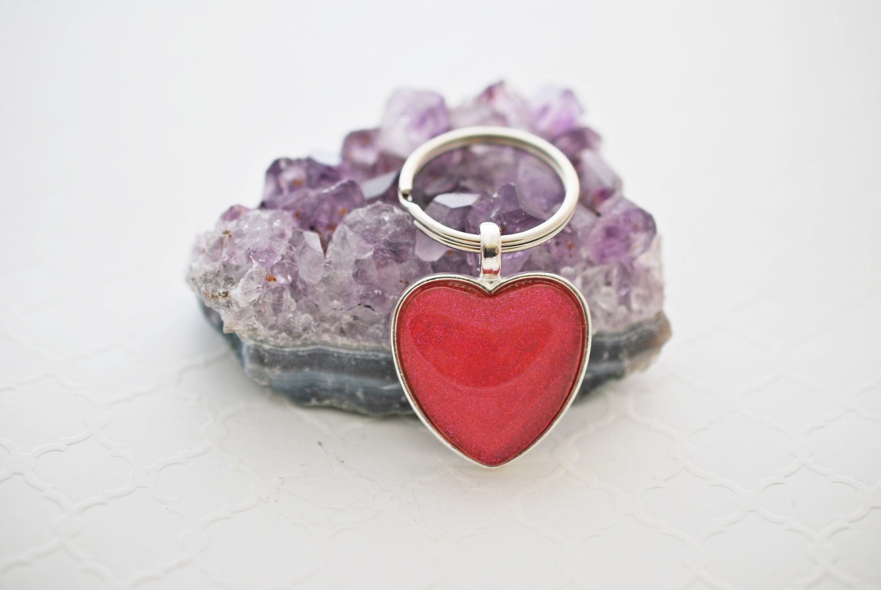 Hot Pink Keychain Hot Pink Key Ring Hot Pink Key Fob - Etsy UK