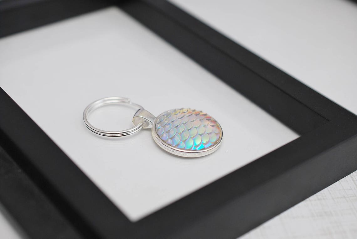 White Mermaid Keychain Mermaid Scales Keychain White - Etsy