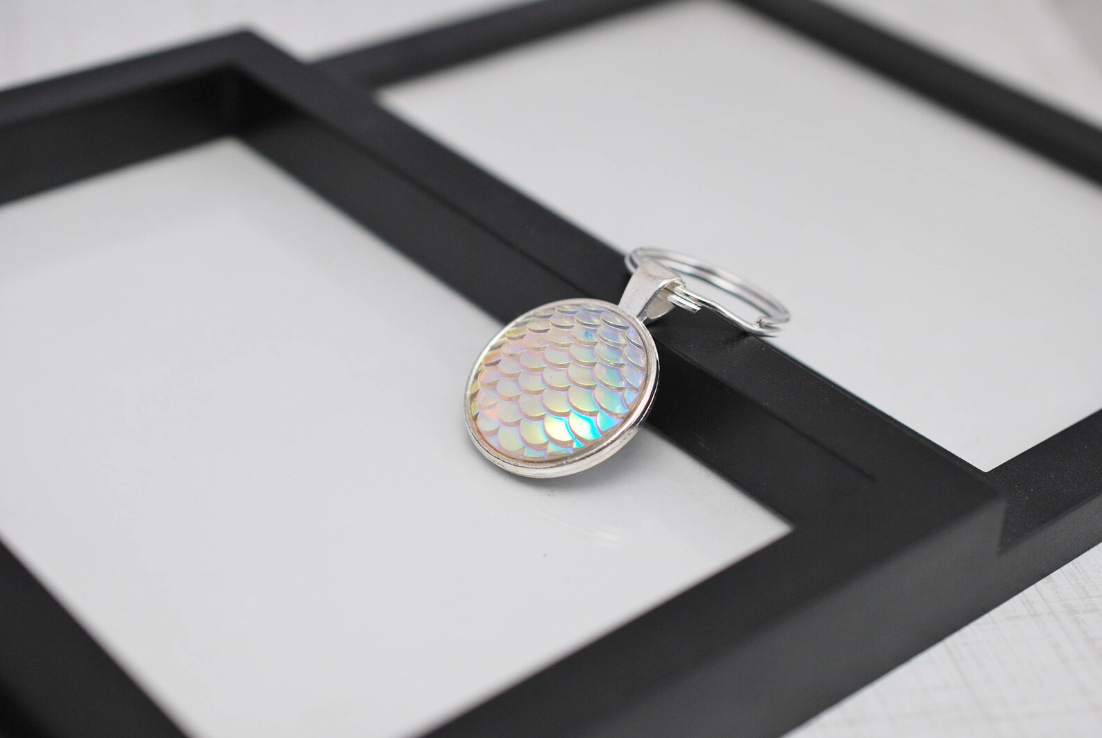 White Mermaid Keychain Mermaid Scales Keychain White - Etsy