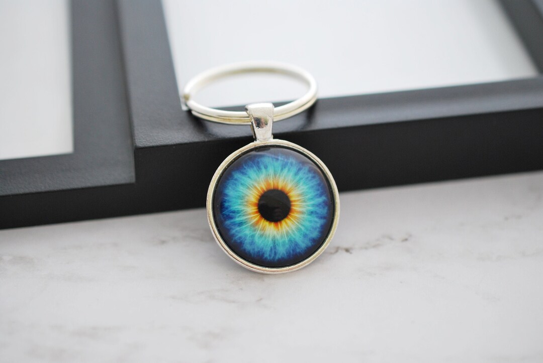 Eye Key Chain, Eye Ball Keychain, Eye Key Ring, Blue Keychain, Eyeball ...
