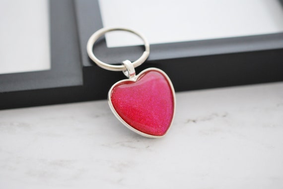 Hot Pink Keychain Hot Pink Key Ring Hot Pink Key Fob - Etsy UK