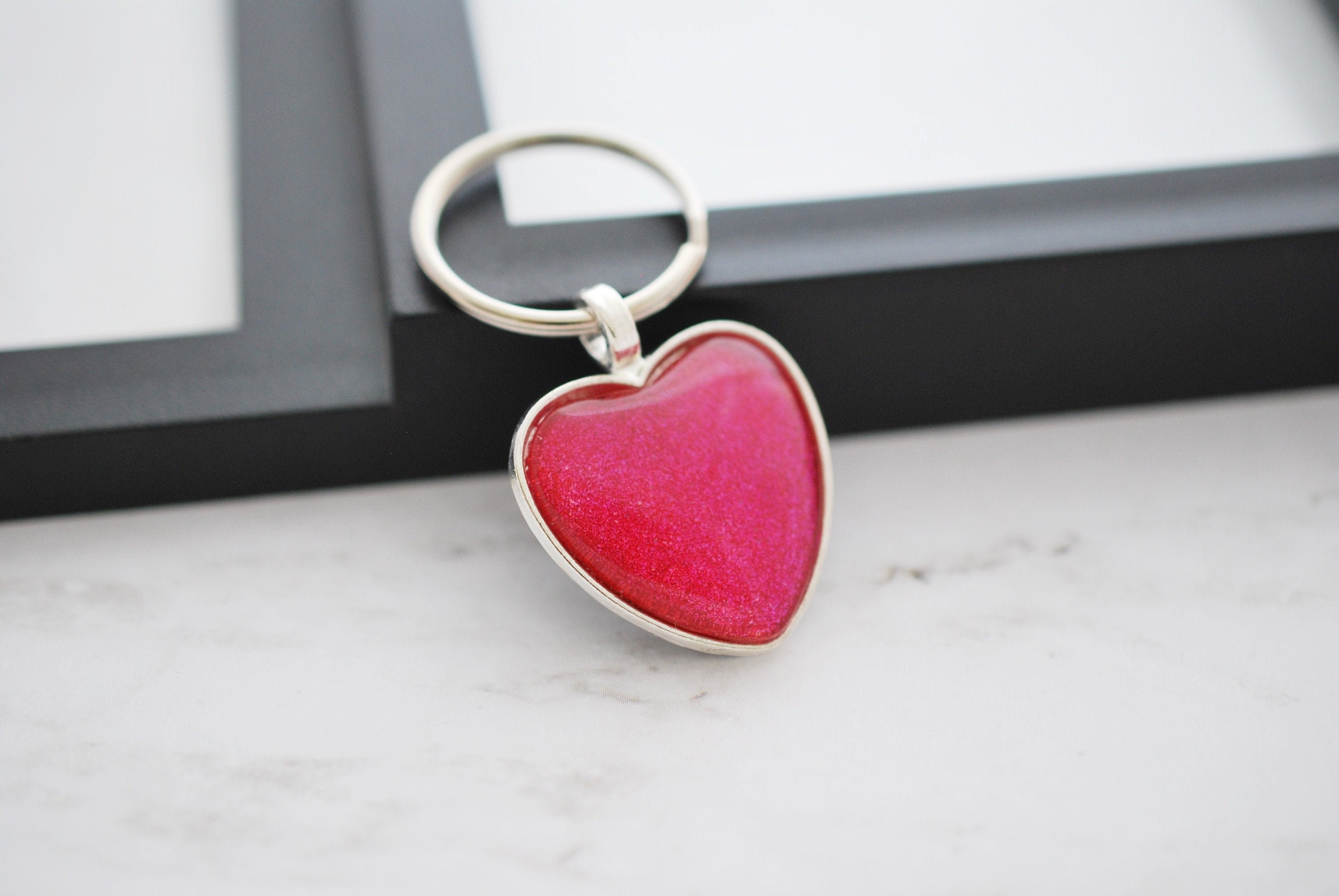 Hot Pink Keychain Hot Pink Key Ring Hot Pink Key Fob - Etsy UK