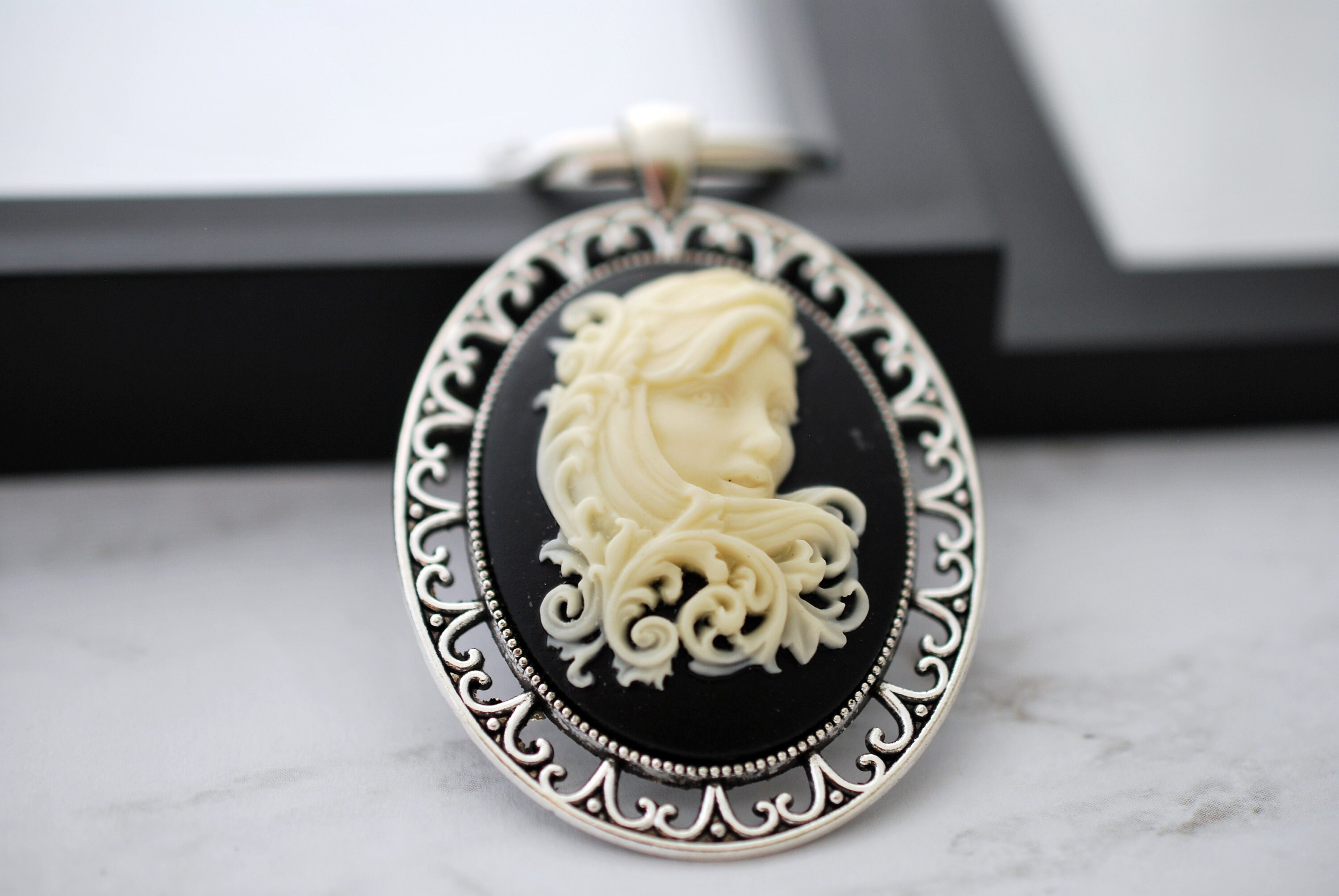 Goddess Keychain Cameo Keychain Goth Girl Lolita Black | Etsy