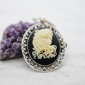 Goddess Keychain Cameo Keychain Goth Girl Lolita Black - Etsy