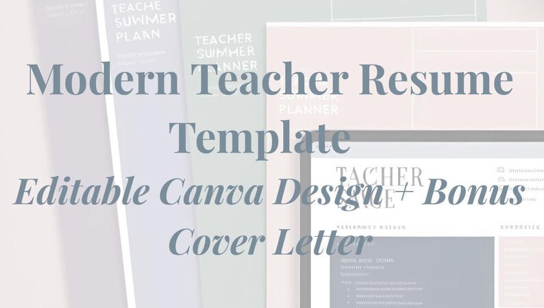 New Grad Teacher Resume Template – Editable Canva Design + Bonus Cover ...