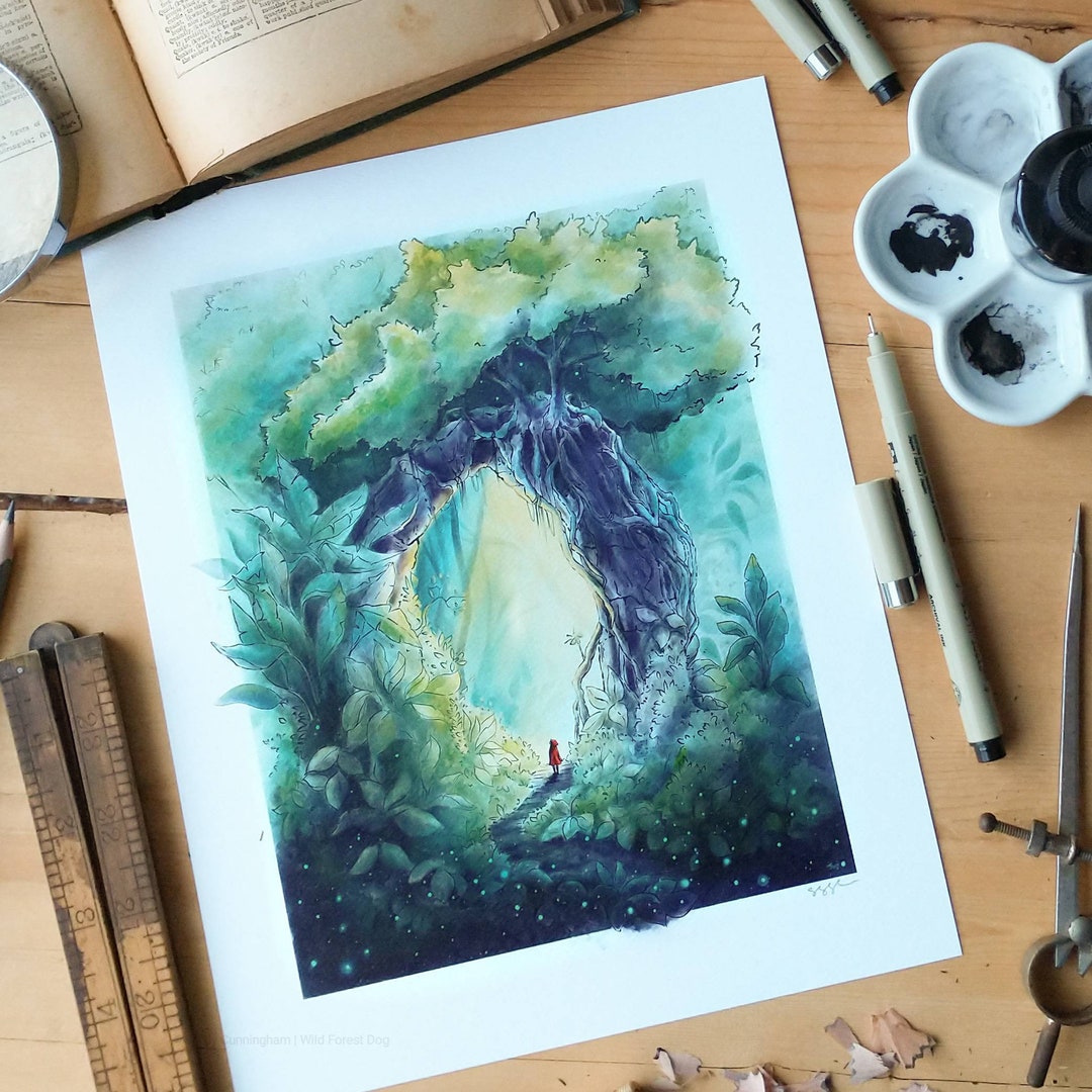 Jungle Arch | Ink Illustration. Tropical Decor. Mystical Forest. Nature ...