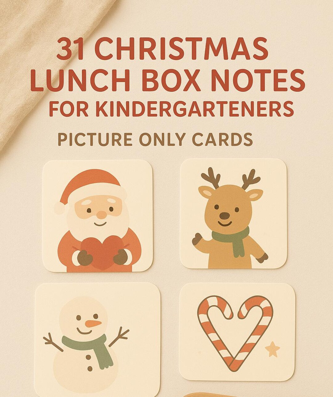Christmas Lunch Box Notes for Kindergarteners | 31 Christmas Lunch Box ...