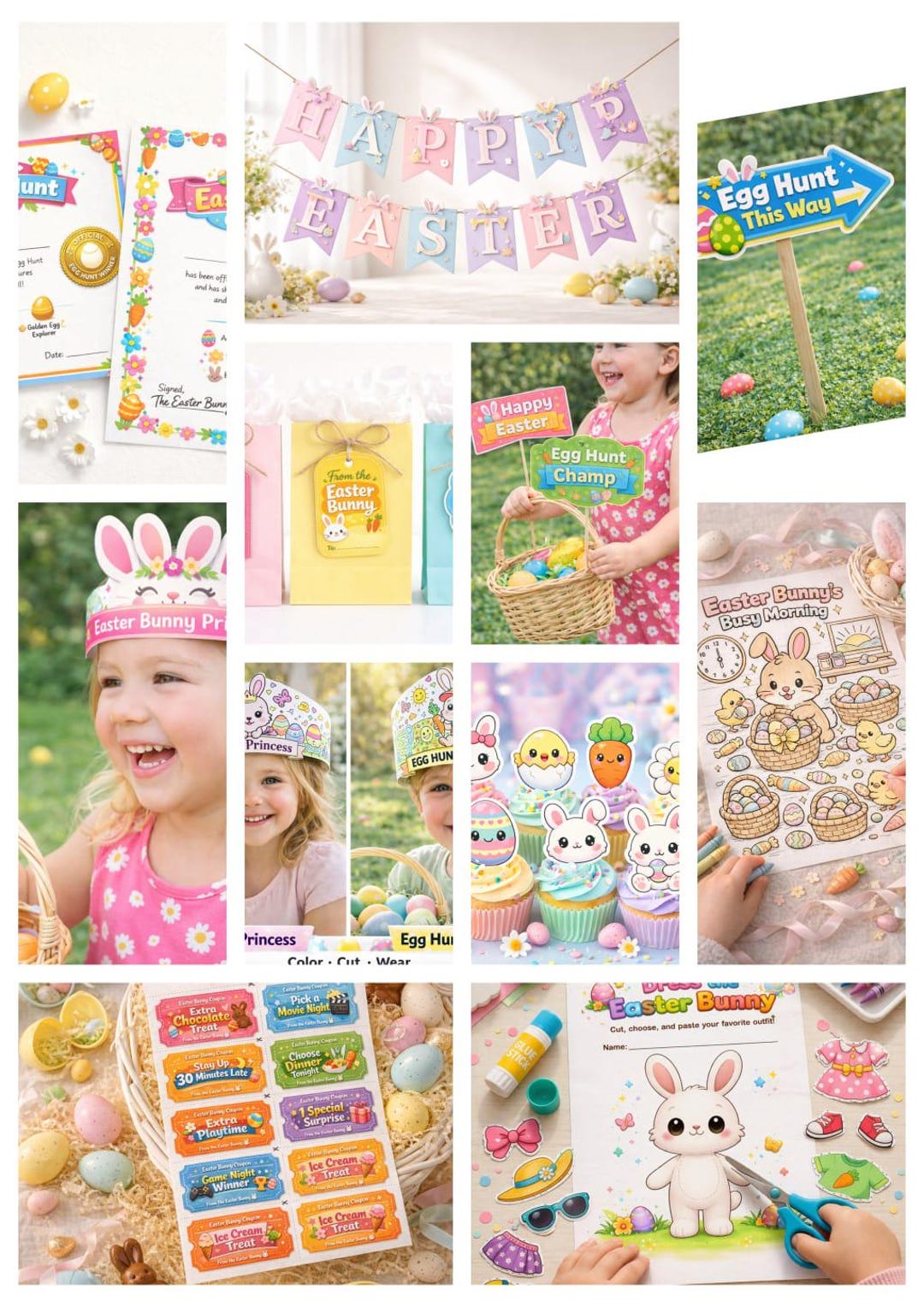 Easter Kids Activity Pack | Easter Egg Hunt Bundle | Easter Crafts ...