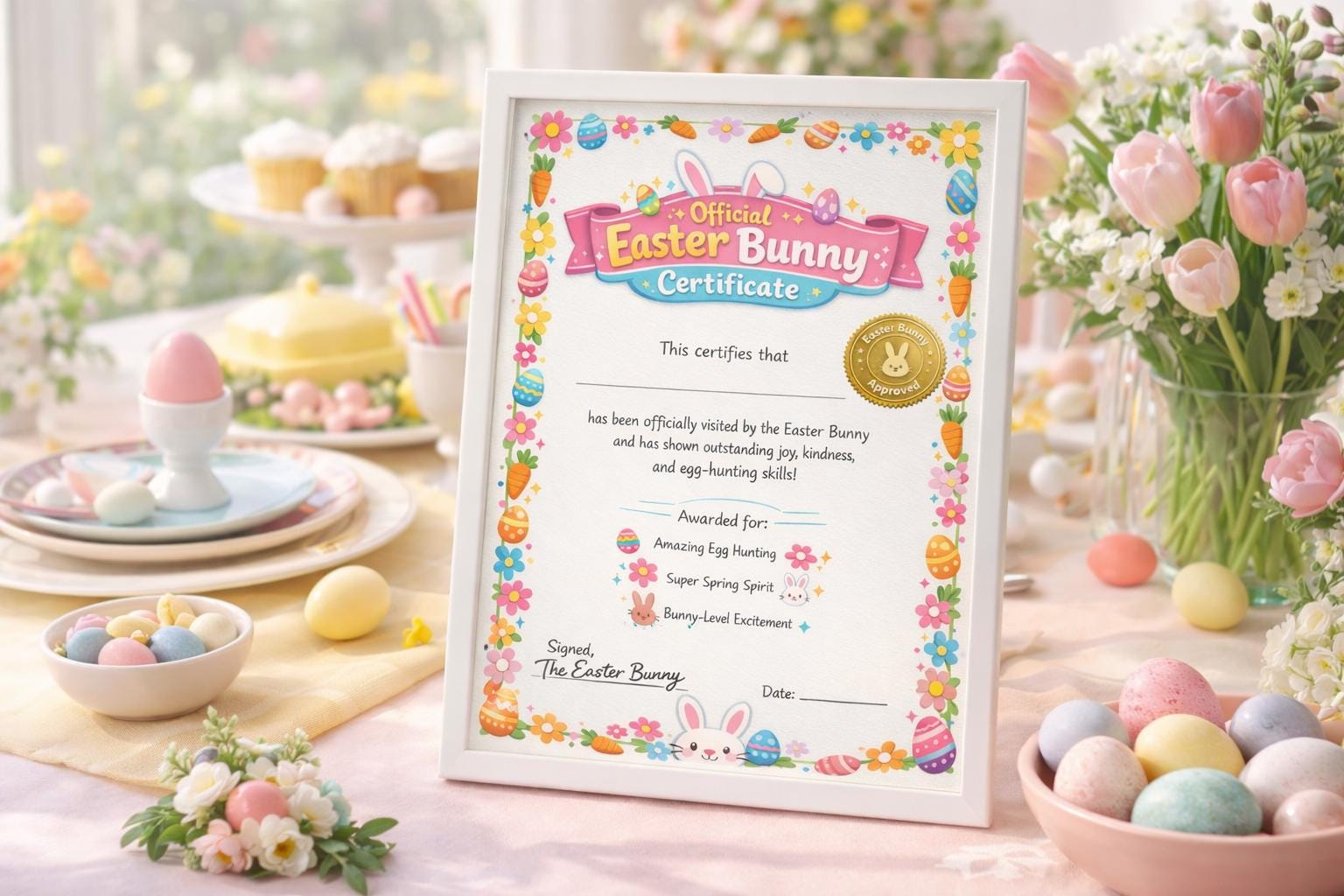 Easter Bunny Certificate | Easter Egg Hunt Certificate | Easter Basket ...