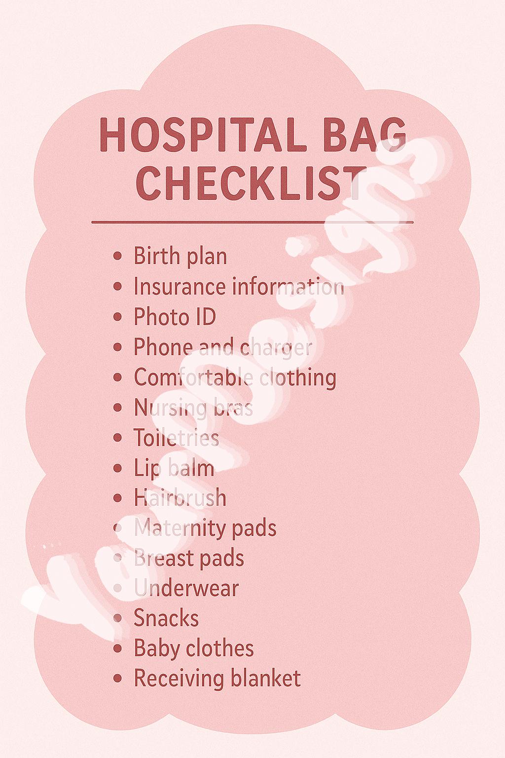 Hospital/birth Checklist for Moms to Be - Etsy