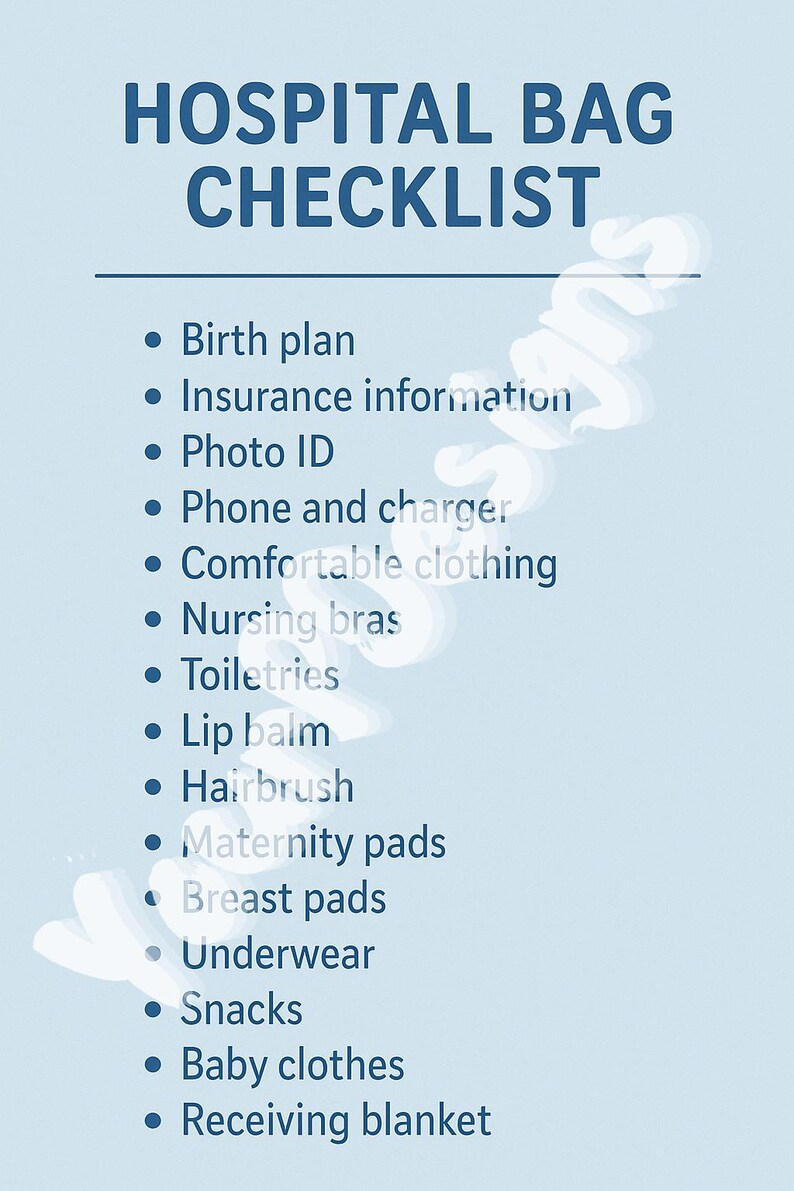 Hospital/birth Checklist for Moms to Be - Etsy