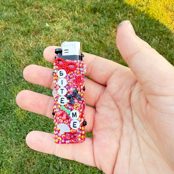 Red Bedazzled Lighters - Etsy