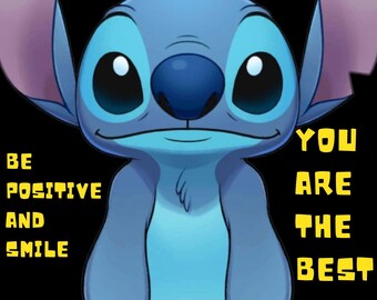 Cute Positive Thinking Kids Stitch Poster - Motivational Wall Art for ...