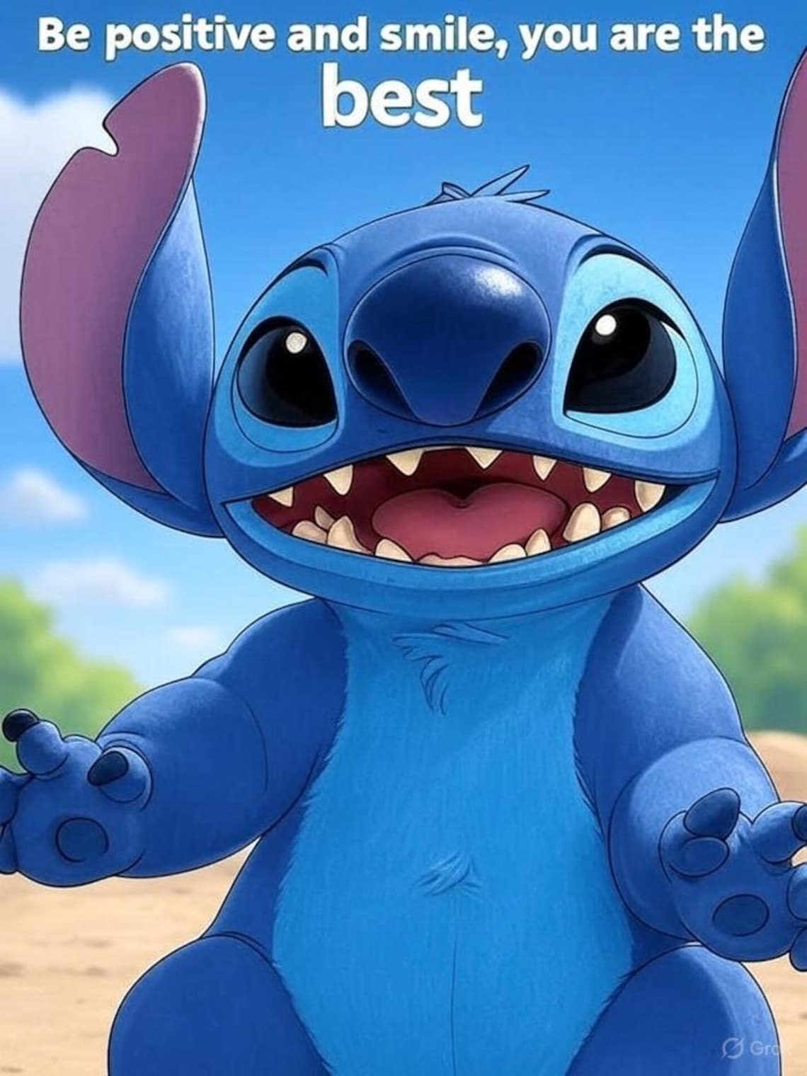 Cute Positive Thinking Kids Stitch Poster - Motivational Wall Art for ...