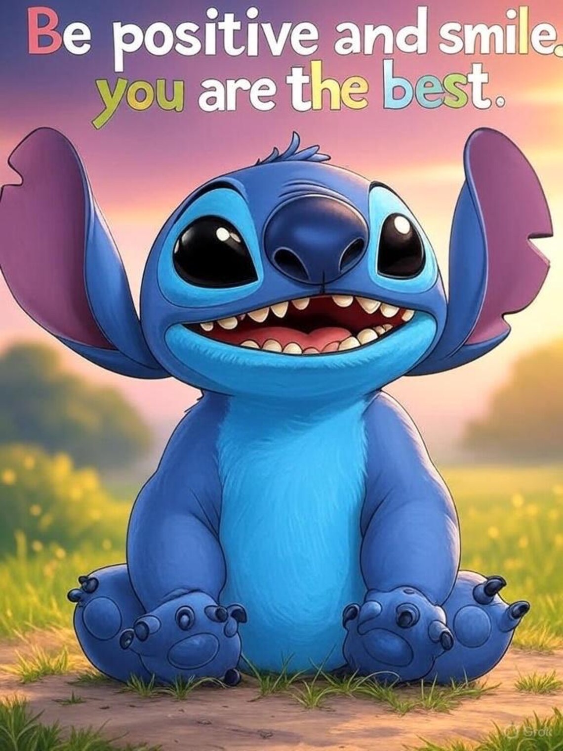 Cute Positive Thinking Kids Stitch Poster - Motivational Wall Art for ...