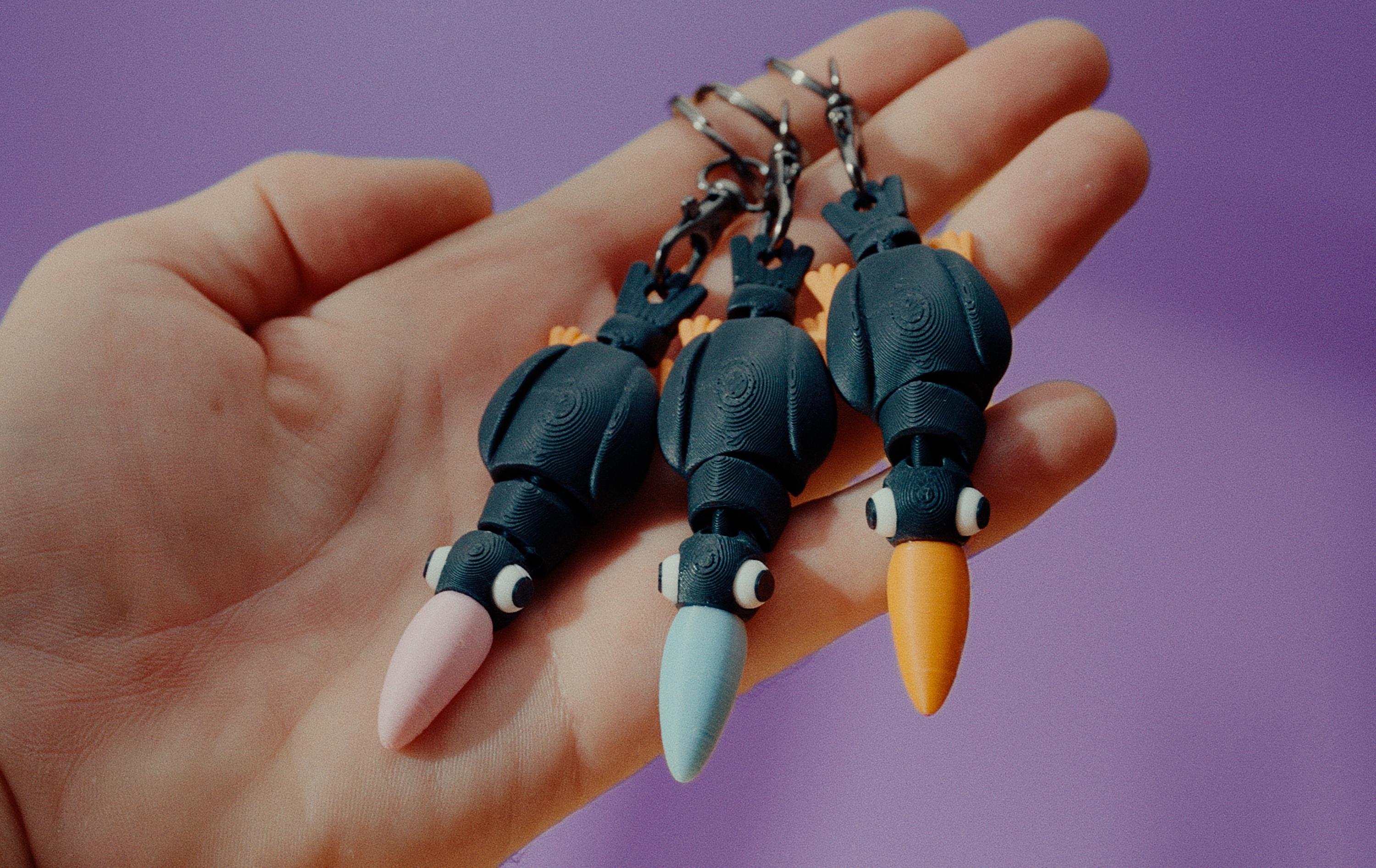 3D Printed Animal Keychain: Articulated Fidget Toy - PLA - Etsy