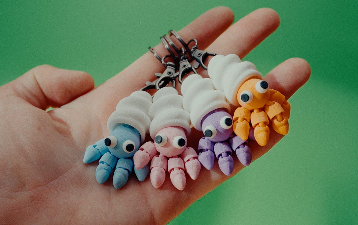 3D Printed Animal Keychain: Articulated Fidget Toy - PLA - Etsy
