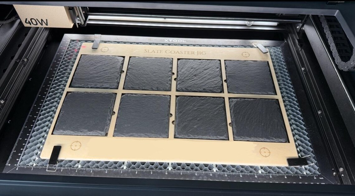 Xtool S1 4" Square Slate Coaster Jig - Digital Download - Etsy