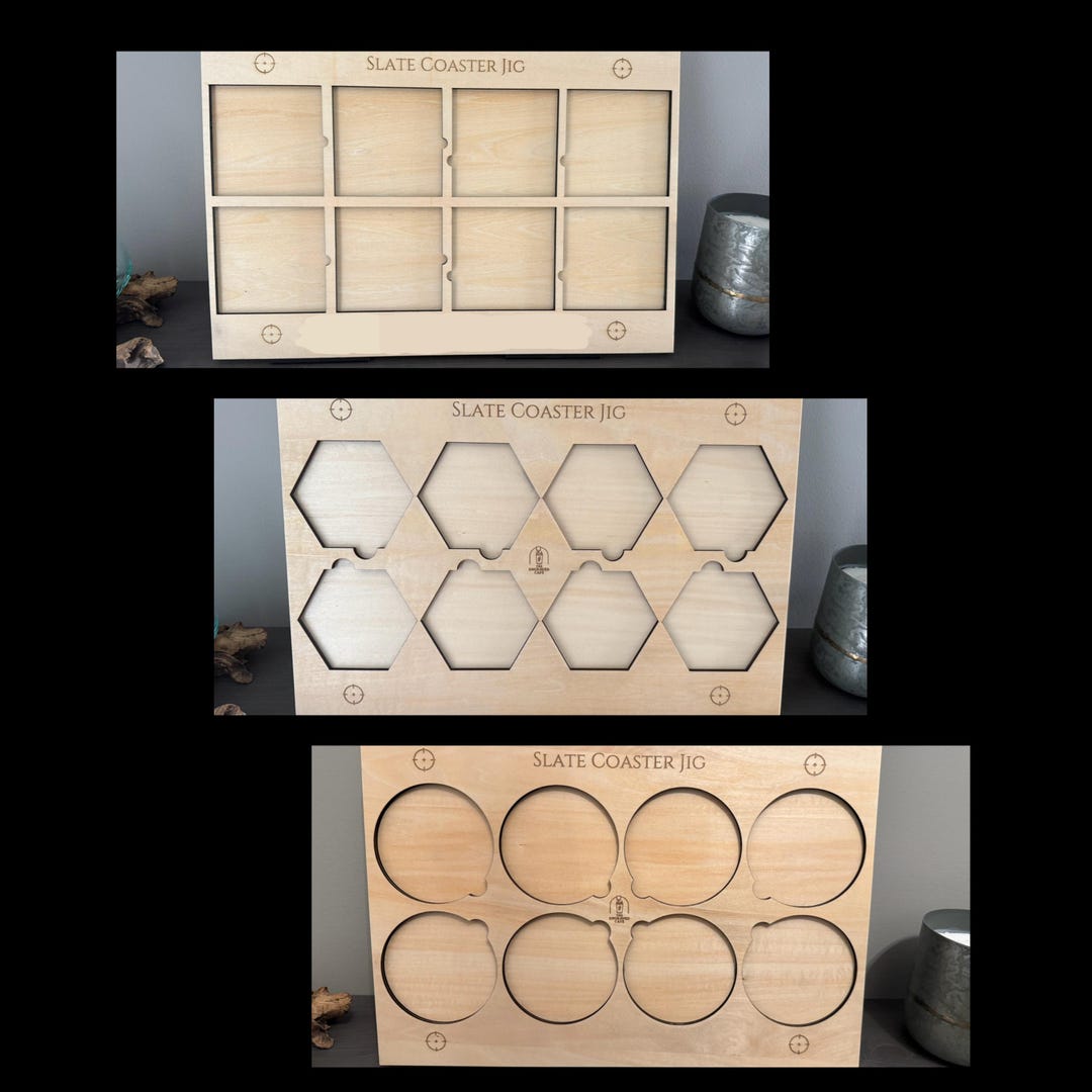 Xtool S1 4" Slate Coaster Jig Bundle (square, Hexagon, Circle ...