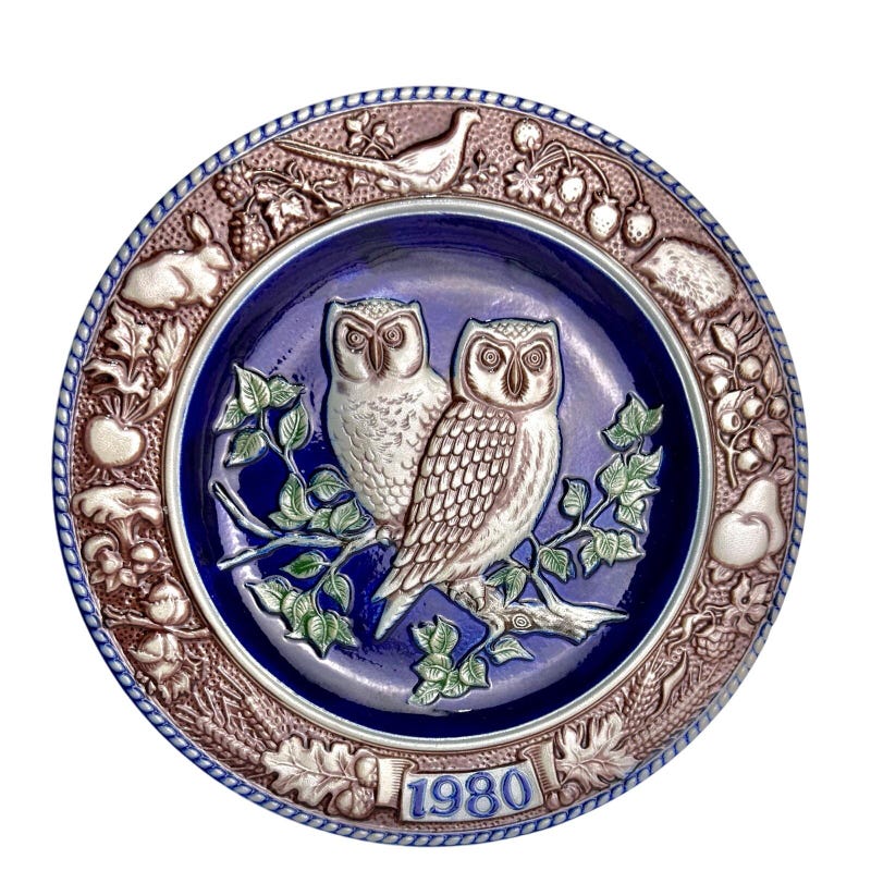 Blue Owl Plates - Etsy