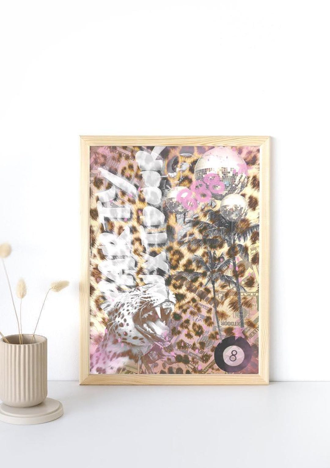 Trendy Retro Cheetah Print Printable Wall Poster | College Girly Dorm ...