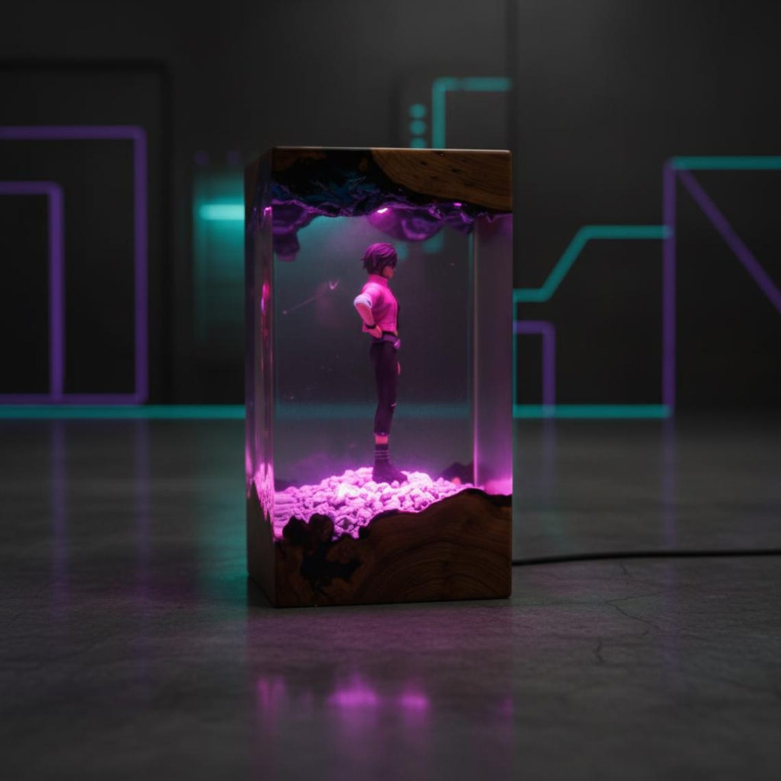Invisigal Stealth Fantasy Resin Lamp – Mystic LED Light Sculpture ...