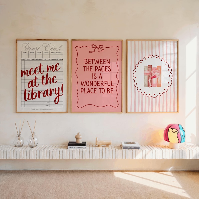 Trendy Book Lover Wall Art Mega Bundle, Cute Book Club Decor, Book ...
