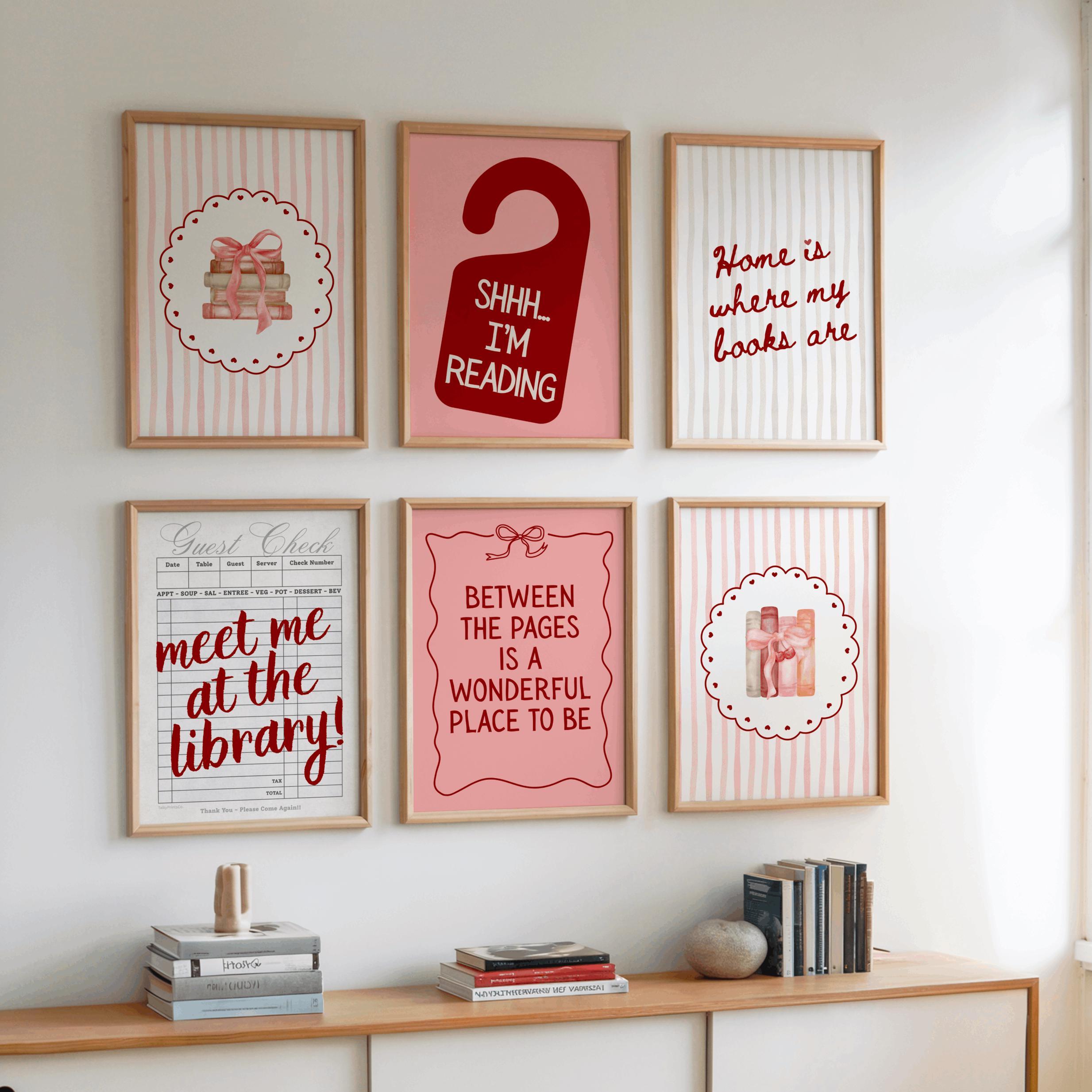 Trendy Book Lover Wall Art Mega Bundle, Cute Book Club Decor, Book ...