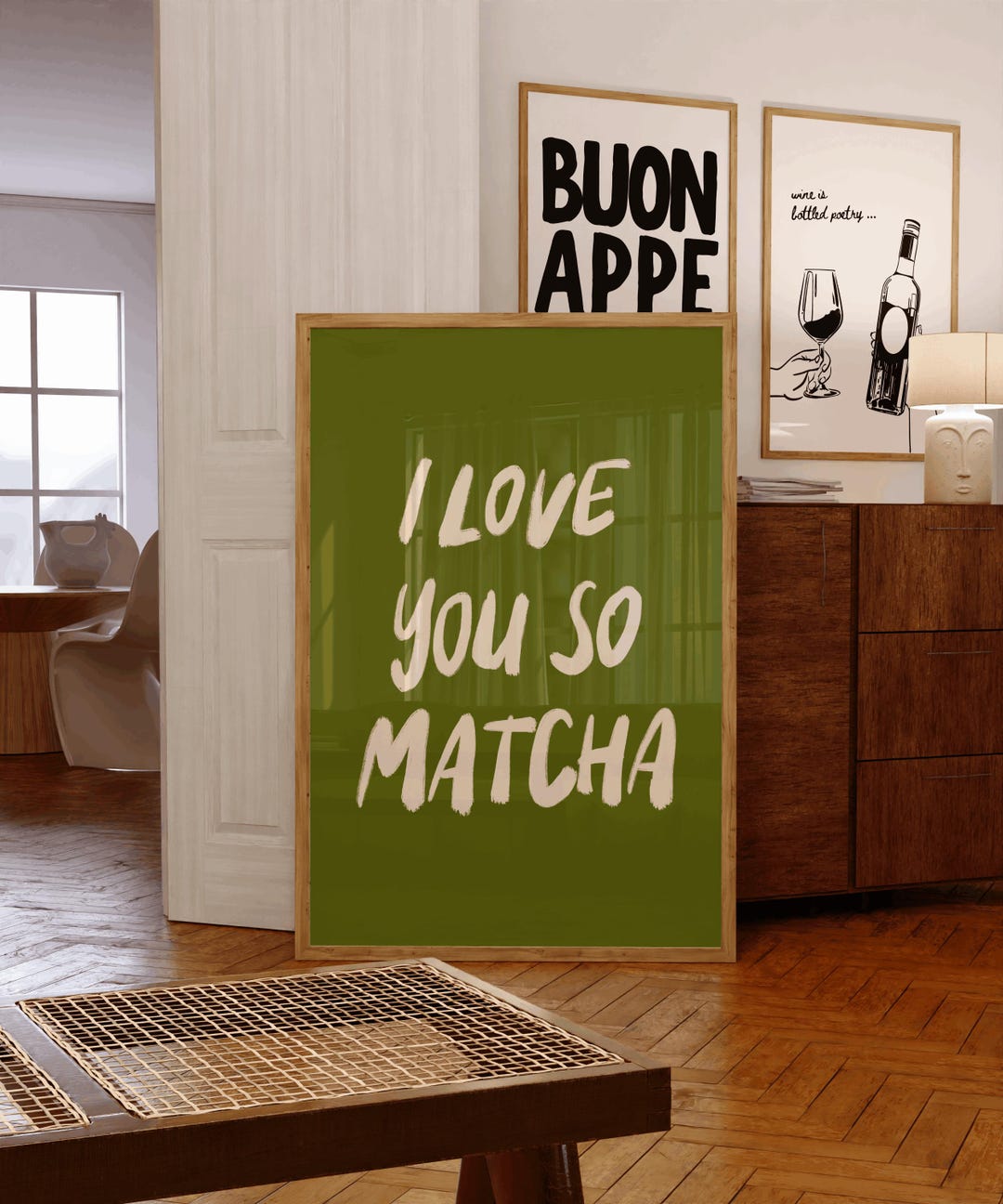 I Love You so Matcha, Hand Drawn Kitchen, Matcha Club Print, Matcha ...