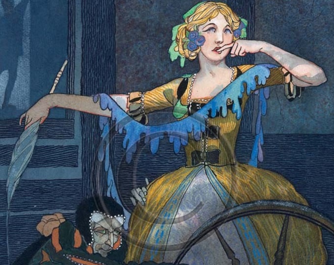 Sleeping Beauty, A Spindle, Brothers Grimm, Briar Rose, 1920s Print - Etsy