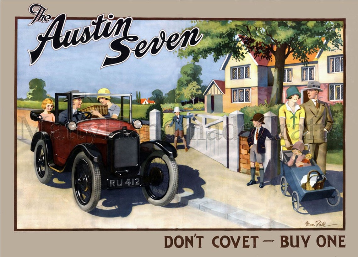 Austin Seven, British Car, 1930s Advertising Print - Etsy