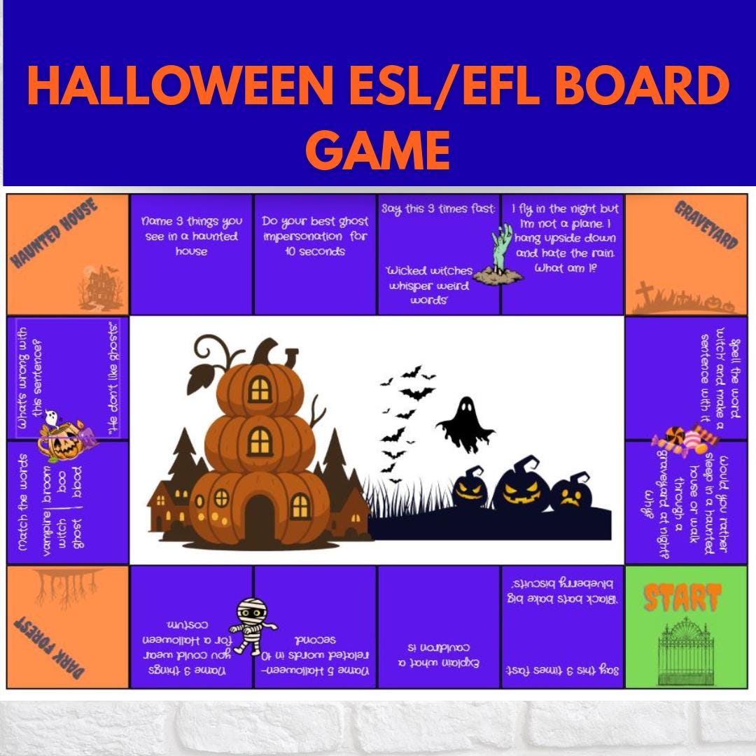 Halloween ESL Board Game: Printable Classroom EFL Activity (PDF) - Etsy