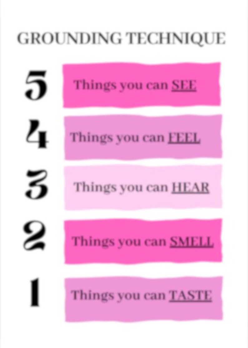 Grounding Techniques Poster: Calming Mental Health Decor (digital Print ...